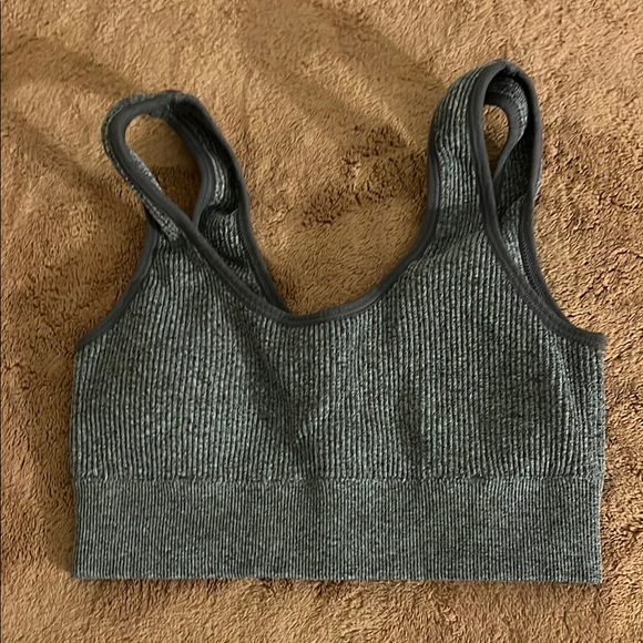 aerie | Intimates & Sleepwear | Comfortable Gray Sports Bra In Ribbed ...